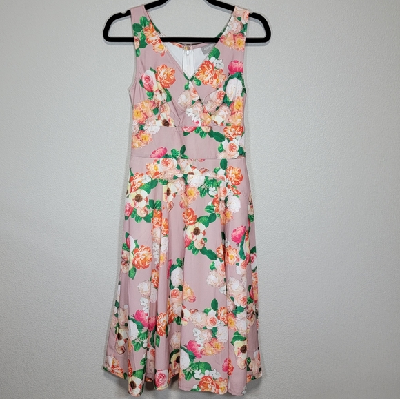 eshakti | Dresses | Eshakti Pink Floral Midi Dress | Poshmark